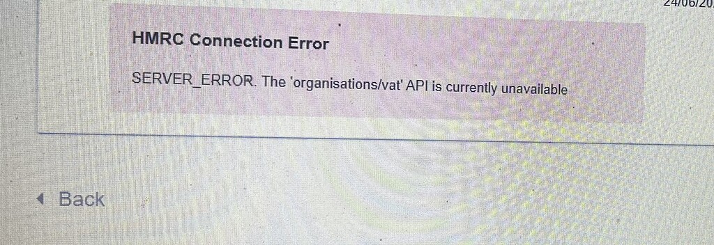 HMRC MTD link failure - HMRC scheduled maintenance - Support - QuickFile