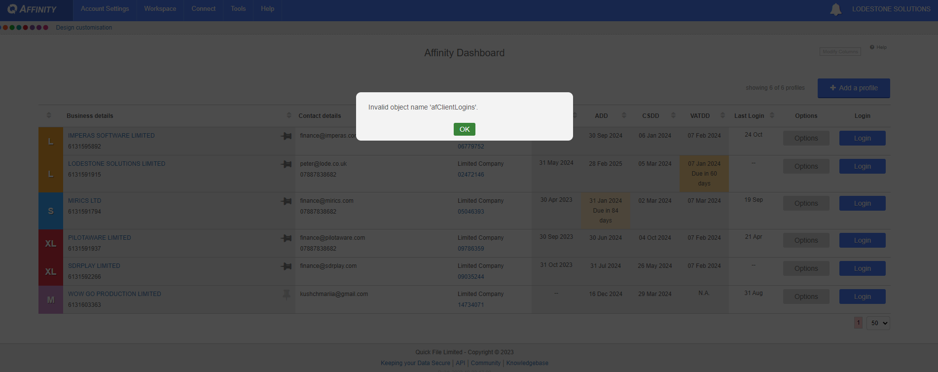 Affinity Login - error message - Affinity - QuickFile Affinity Login - error message - Affinity - QuickFile